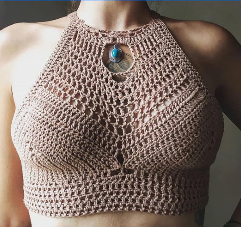Boho Corset Halter Top Crochet Pattern Intricate Lace Etsy Uk
