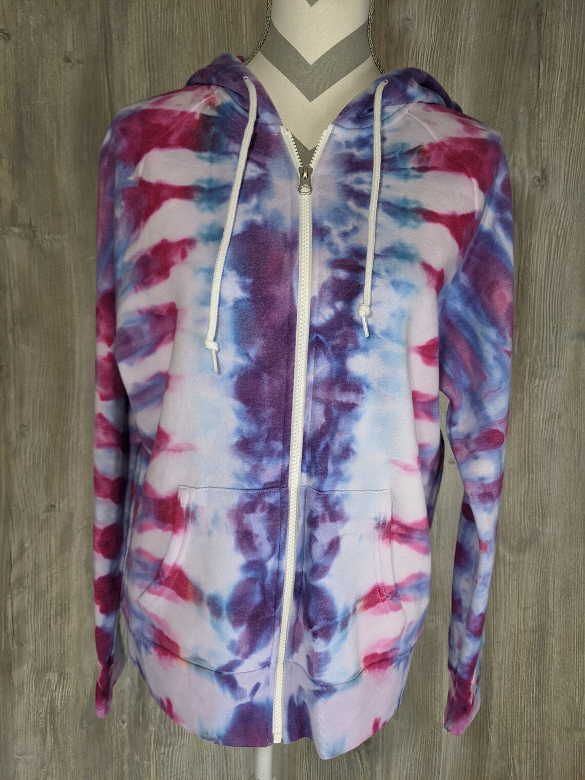 Womens Large Hand Dyed Tie Dye Zip Up Hoodie 0472 Etsy