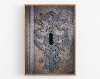 Printable Wall Art Antique Keyhole Print Weathered Wooden | Etsy