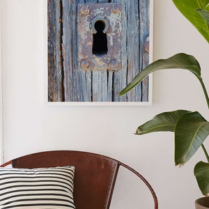 Printable Wall Art, Antique Keyhole Print, Weathered Wooden Door, Rural ...