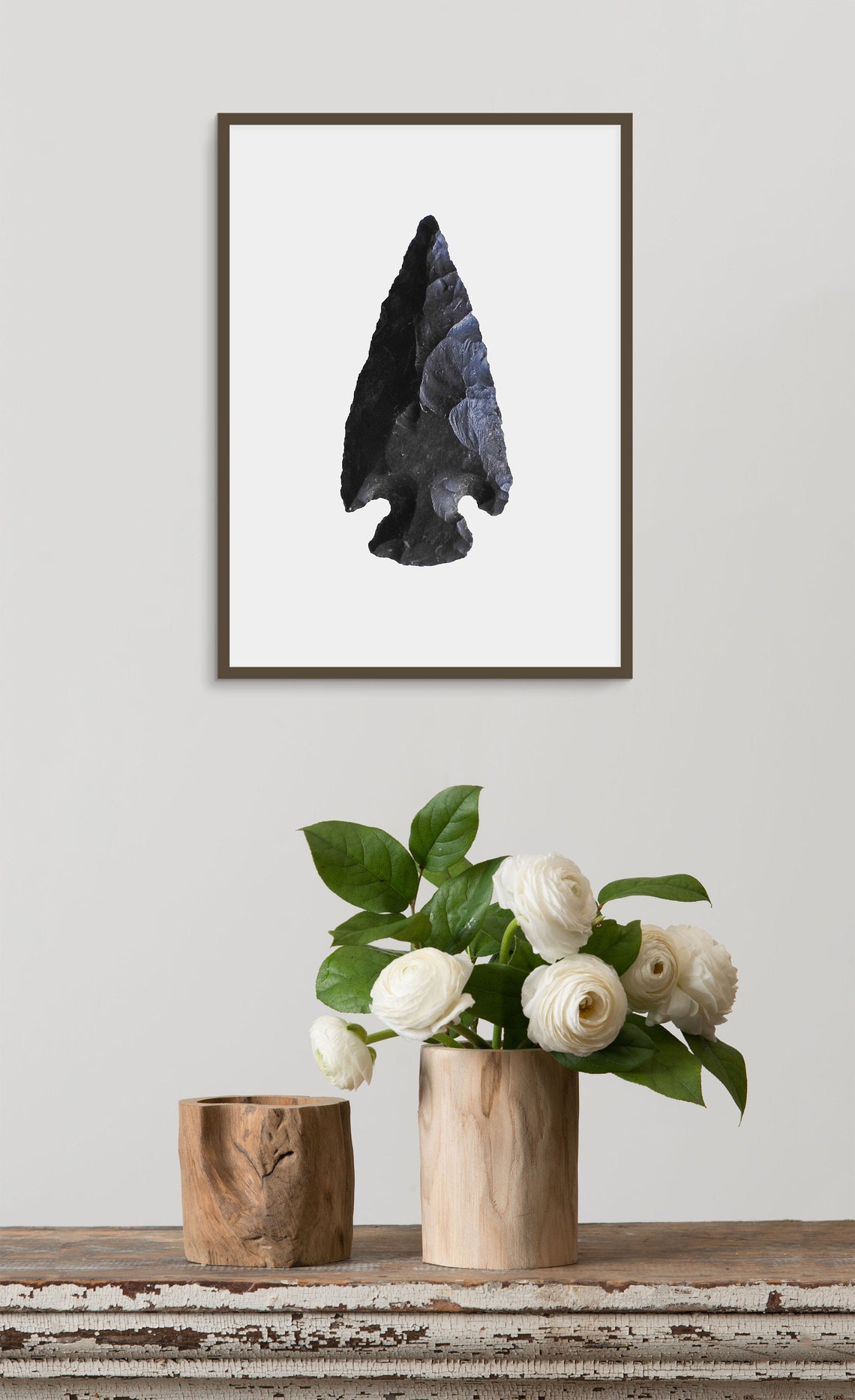 Obsidian Arrowhead Print, Printable Wall Art, Native American Decor ...
