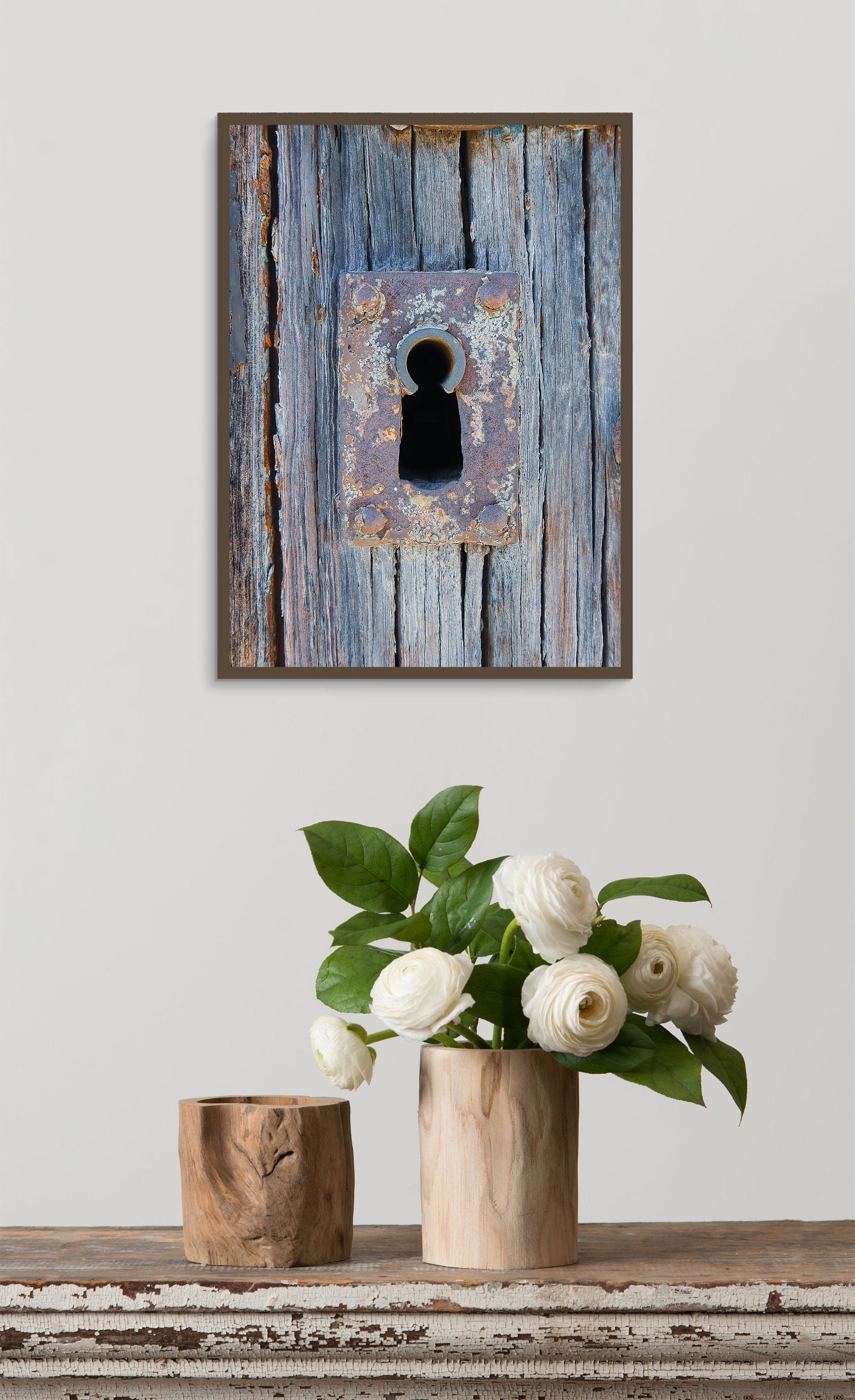 Printable Wall Art Antique Keyhole Print Weathered Wooden | Etsy