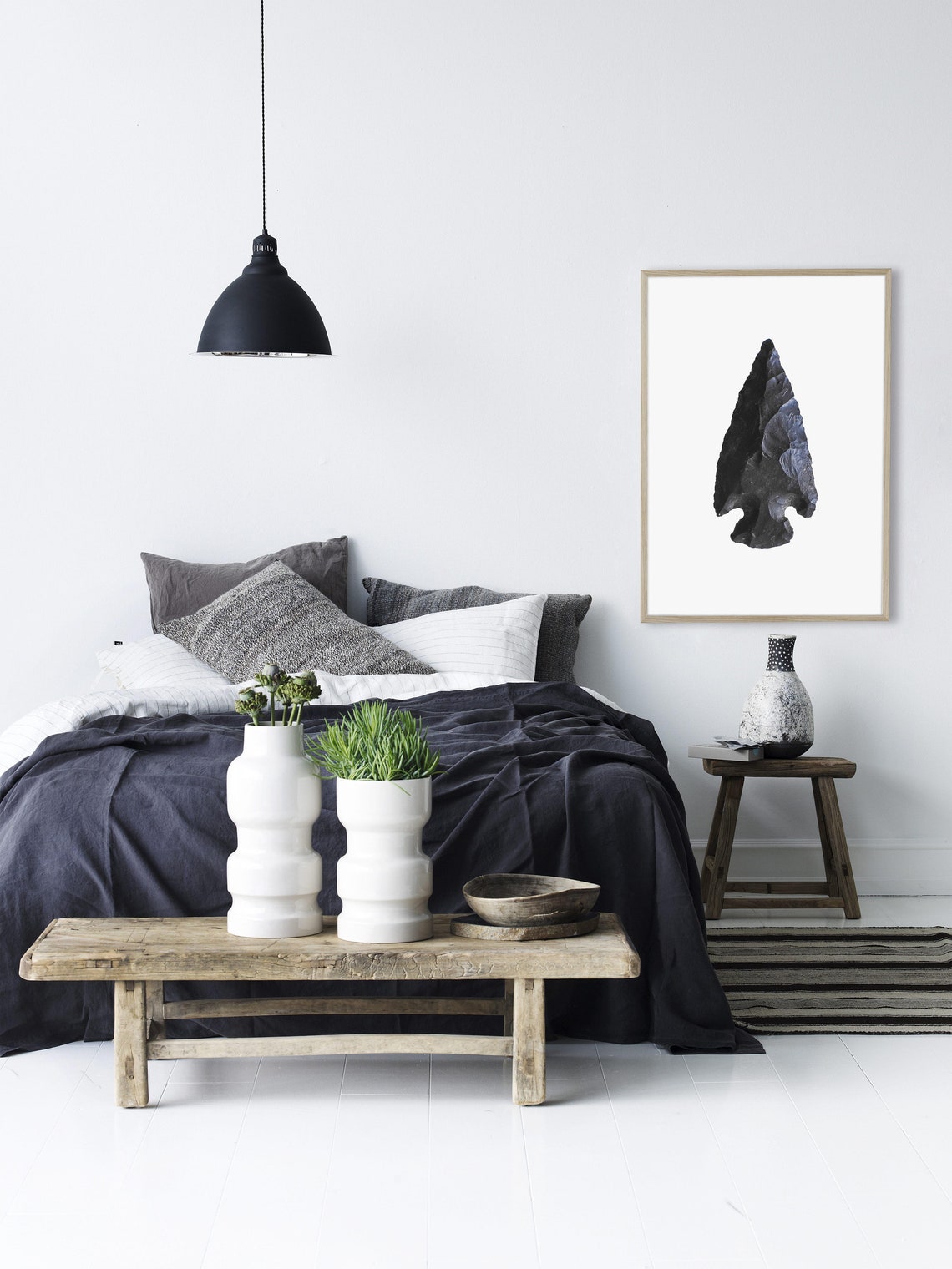 Obsidian Arrowhead Print, Printable Wall Art, Native American Decor ...