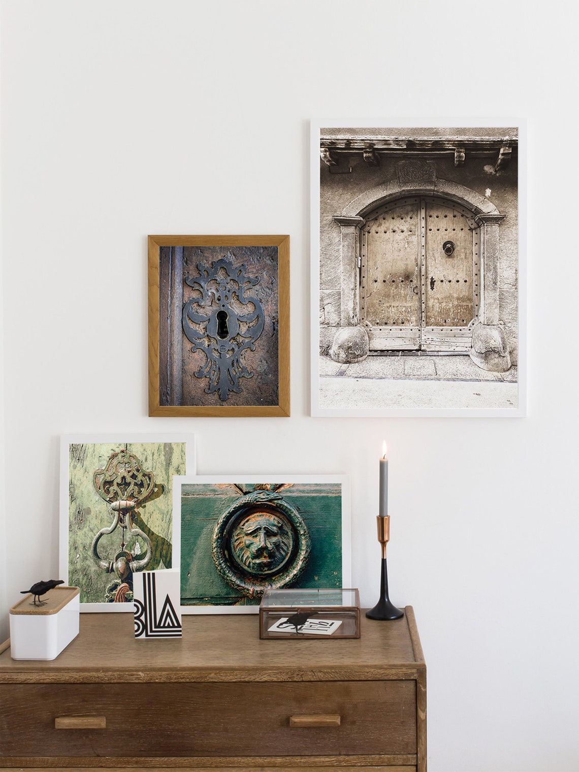 Set of 4 Antique French Door Prints, Printable Wall Art, Door Knocker ...