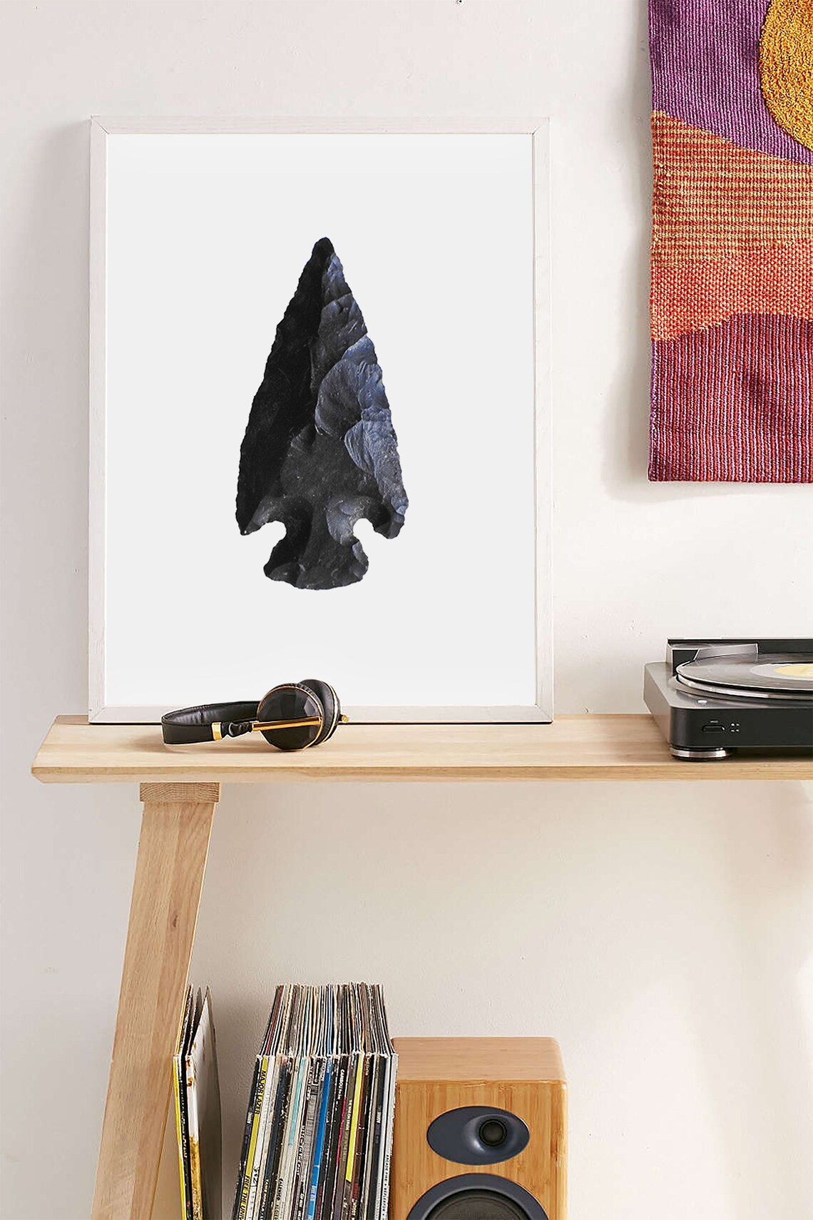 Obsidian Arrowhead Print, Printable Wall Art, Native American Decor ...