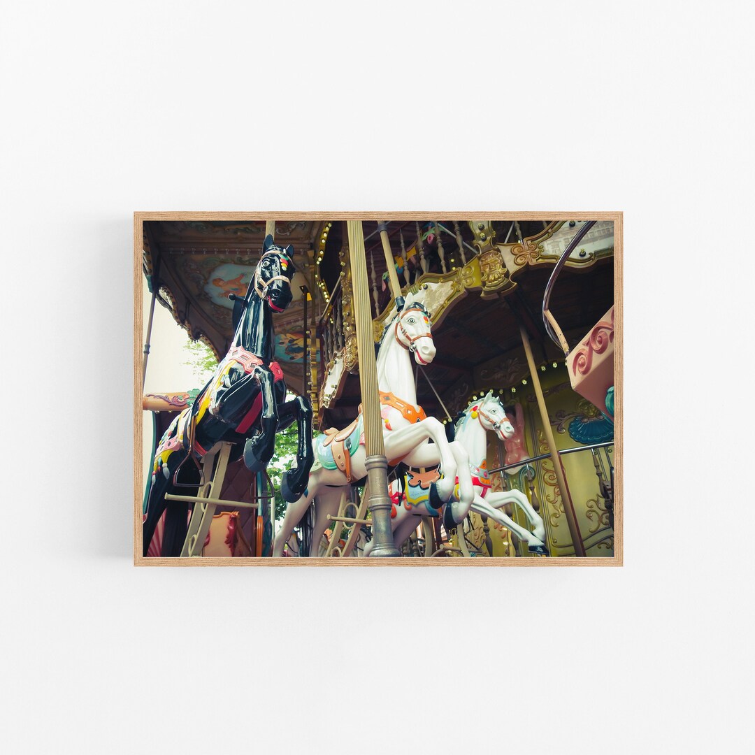 Printable Wall Art, Carousel Horses Print (merry-go-round), Paris ...