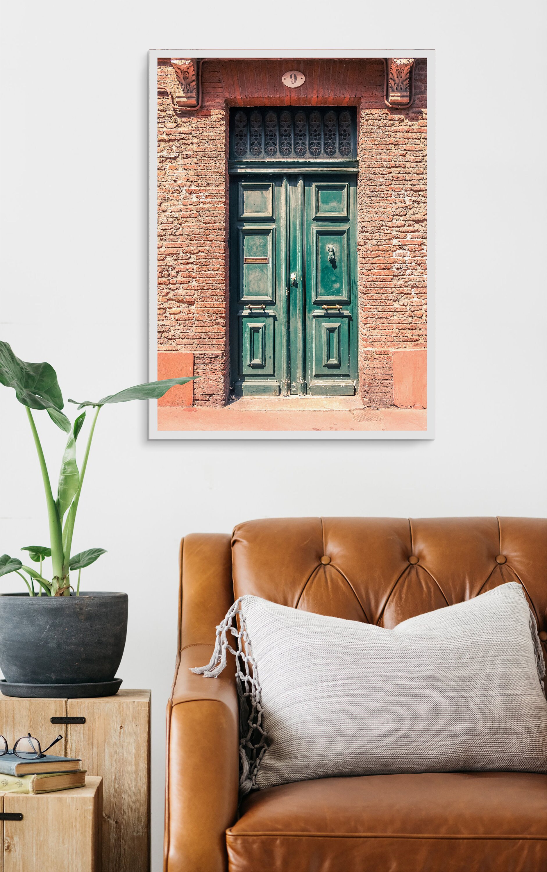 Set of 2 Downloadable Prints, Green Vintage Door Wall Art, France Urban ...