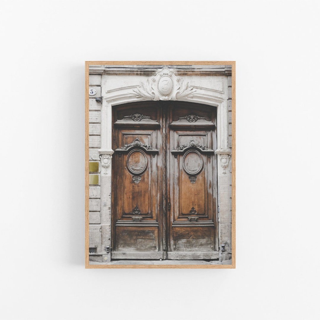 Printable Wall Art, Vintage Wooden Door Print, France Urban Photography ...
