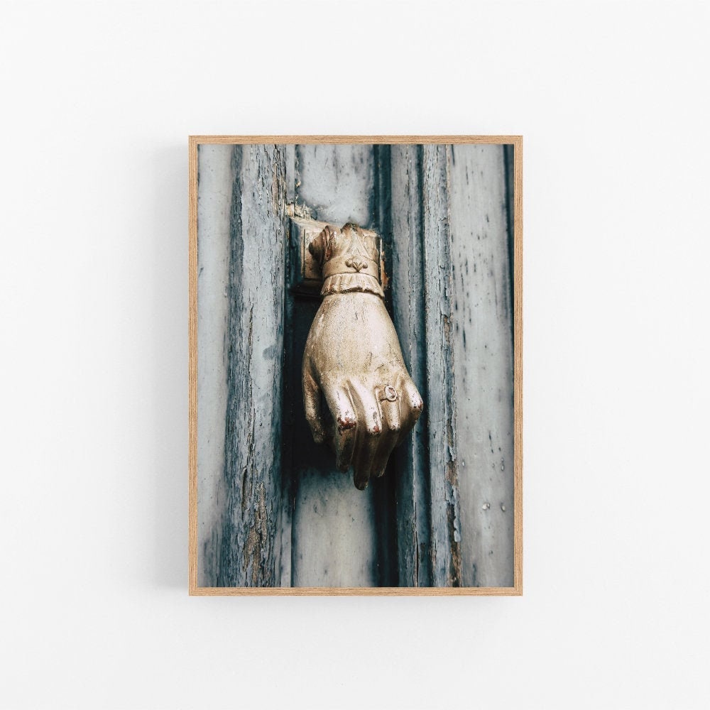 Printable wall art Print of vintage hand knocker and | Etsy