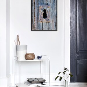 Printable Wall Art, Antique Keyhole Print, Weathered Wooden Door, Rural ...
