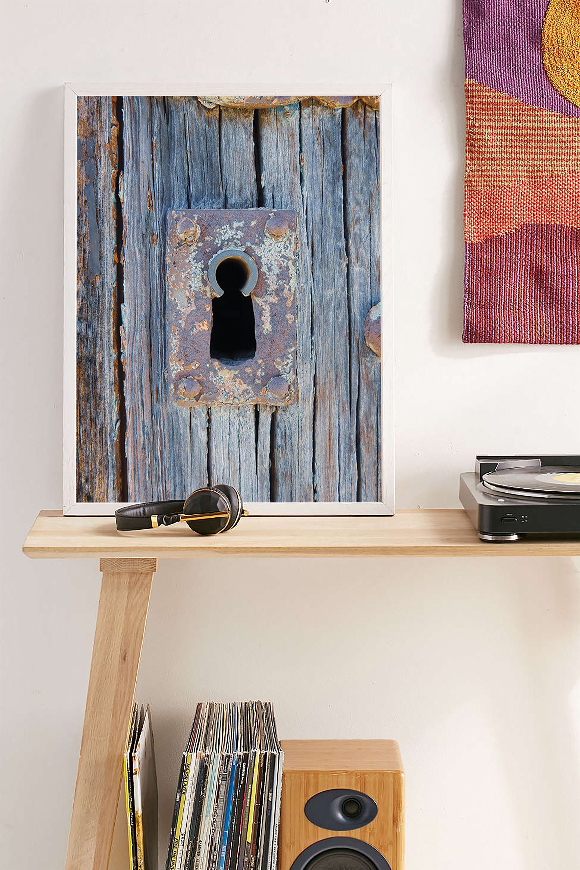 Printable Wall Art, Antique Keyhole Print, Weathered Wooden Door, Rural ...