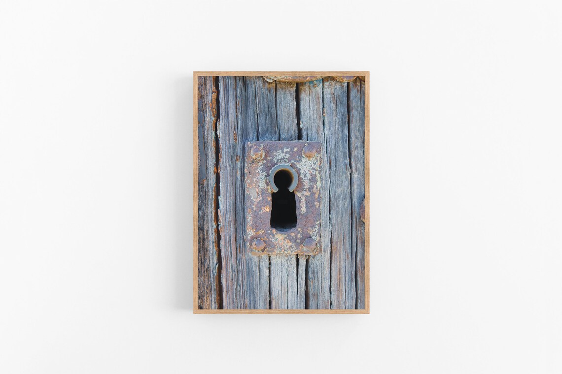 Printable Wall Art Antique Keyhole Print Weathered Wooden | Etsy