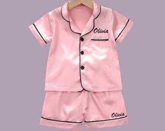 Kids satin pajamas | Etsy