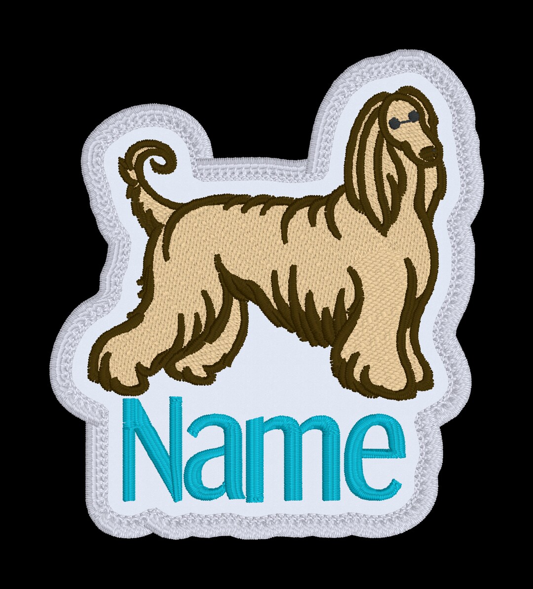 Afghan Hound Personalised Embroidered Dog Badge Patch 80mm Wide Iron or ...