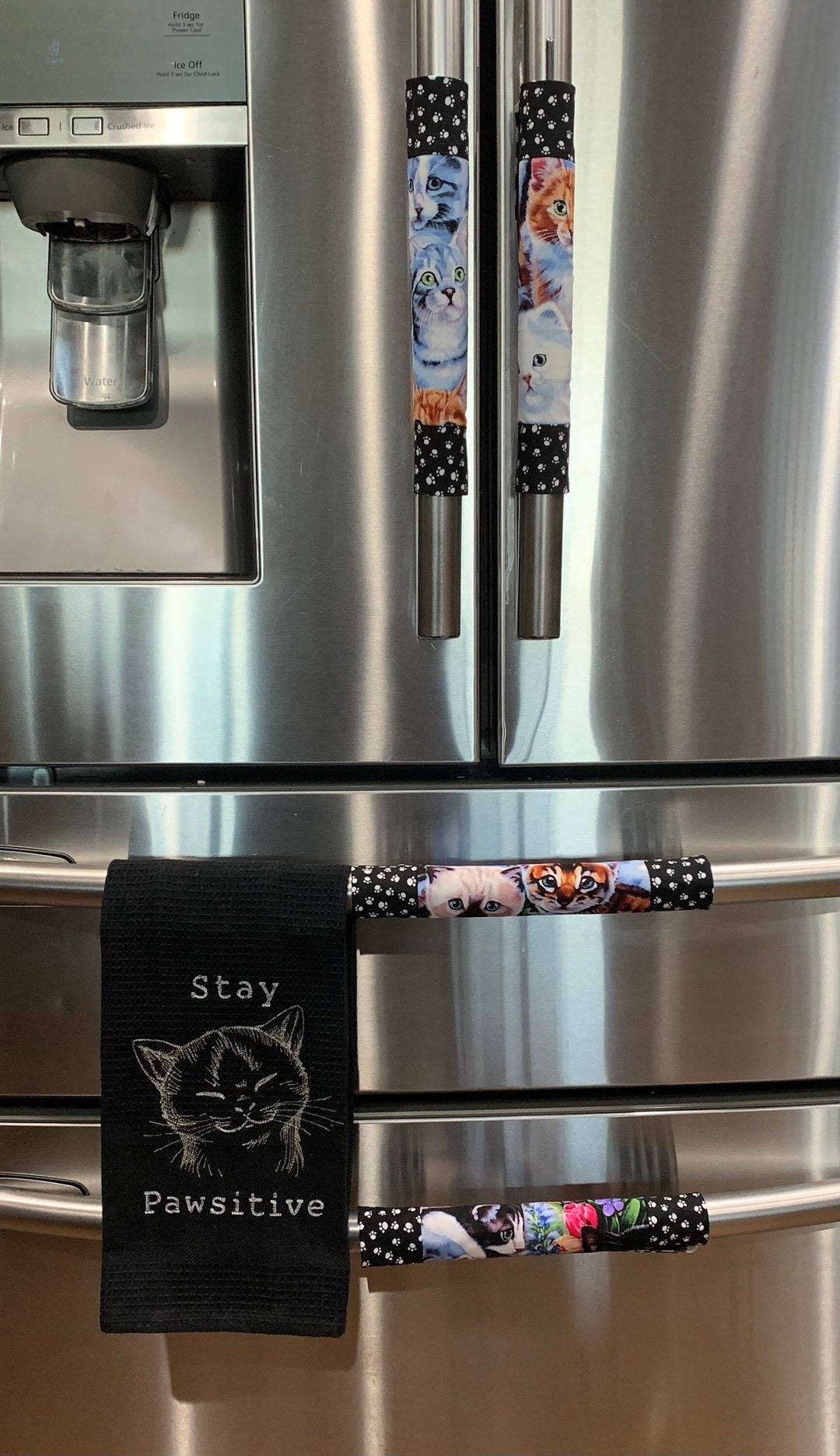 Dish Towel With 4 Reversible Appliance Handle Wraps - Etsy