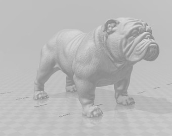 Bulldog STL File 3D Print Model Pose 03 - Etsy