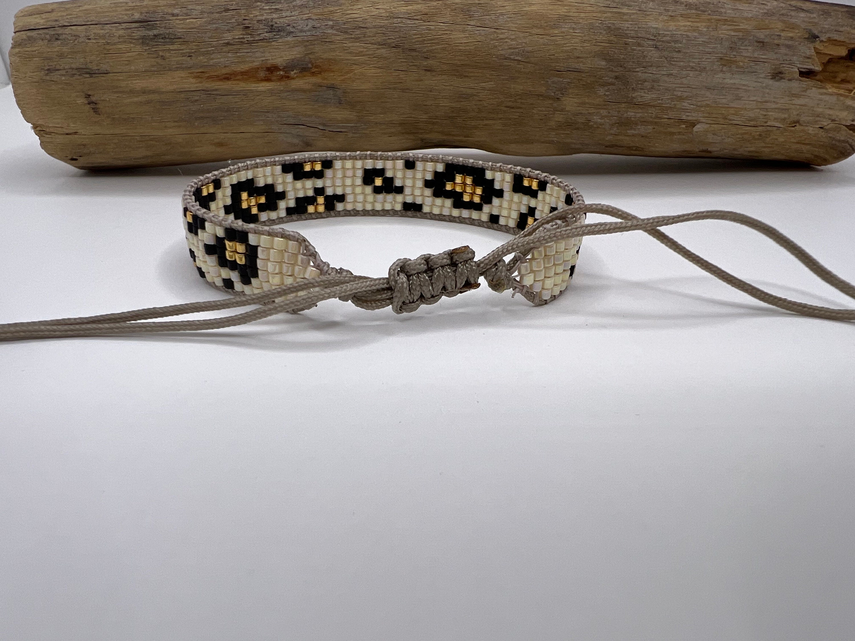 Leopard Print Miyuki Seed Bead Bracelet: Adjustable Boho Jewelry - Etsy