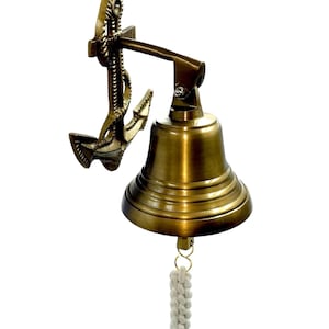 6" Decorative Metal Door Bell, Anchor Ship Bells - Large Dinner Call ...