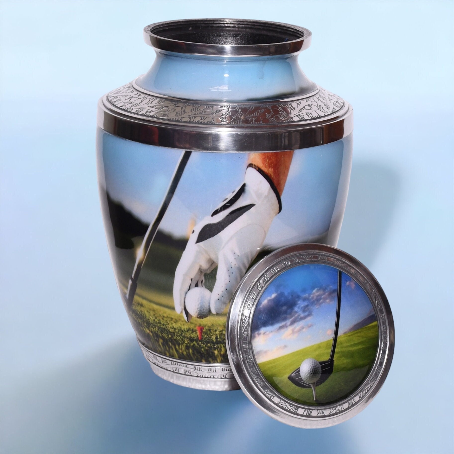 Akanksha Arts Cremation Urn Burial Urns. Lovely Golfer Golf - Etsy ...