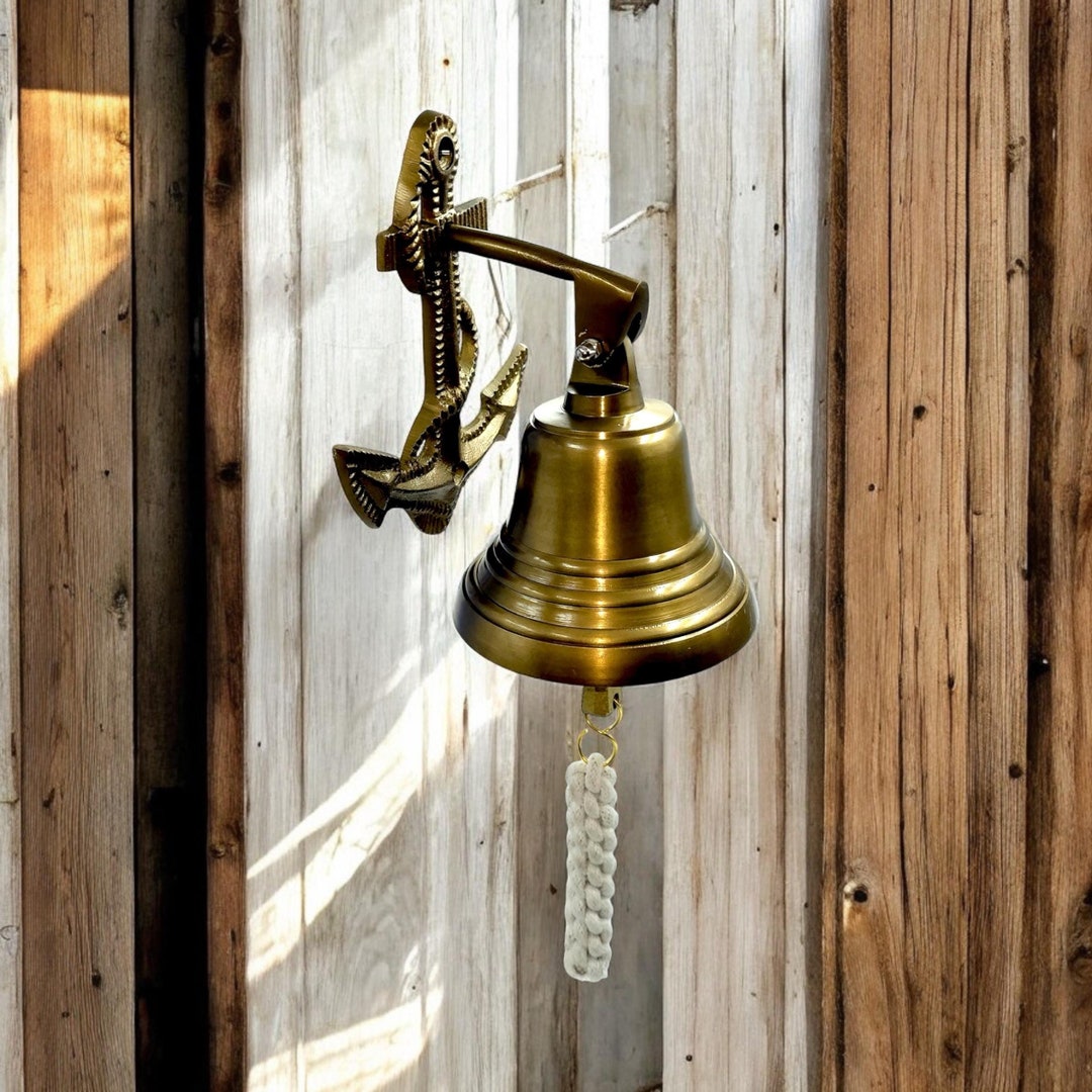 6" Decorative Metal Door Bell, Anchor Ship Bells - Large Dinner Call ...