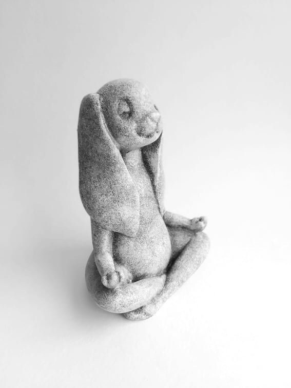 Yoga rabbit zen meditation gifts yoga pose statue zen décor | Etsy