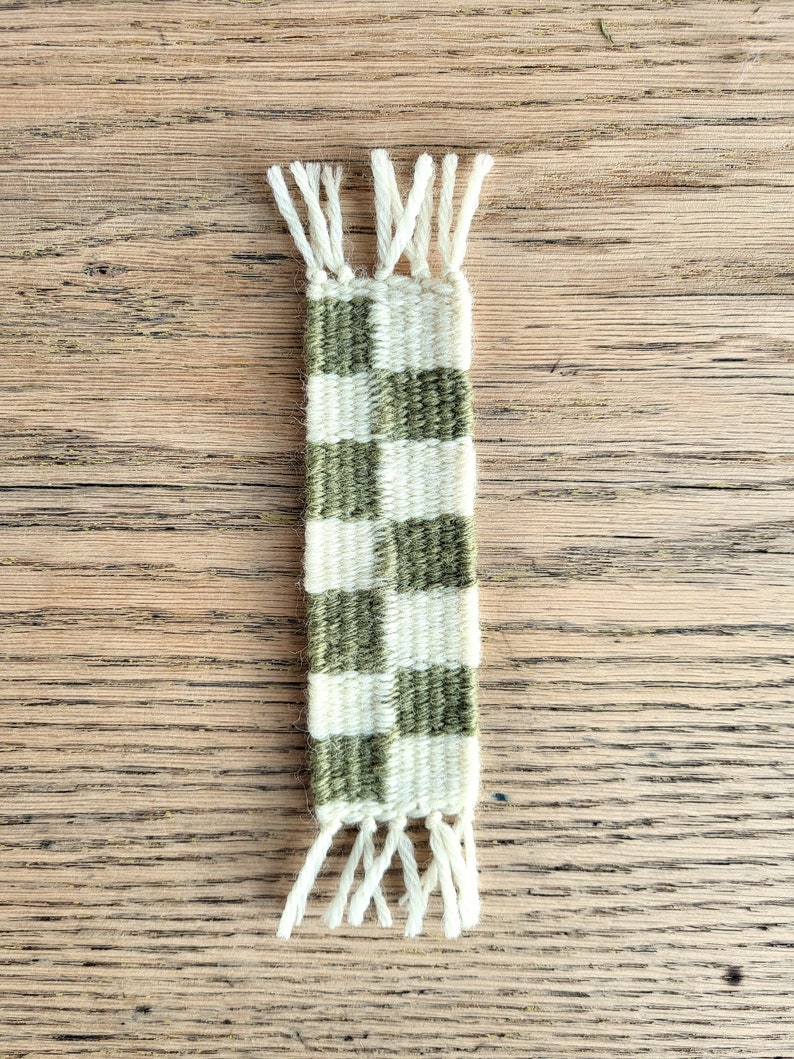 Checkerboard Pattern Plant Dyed Woven Bookmarks - Etsy