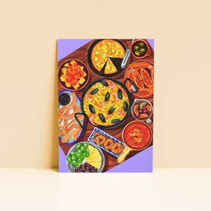 Spanish Food Art Print | Traditional Spanish Food Illustration | Food ...
