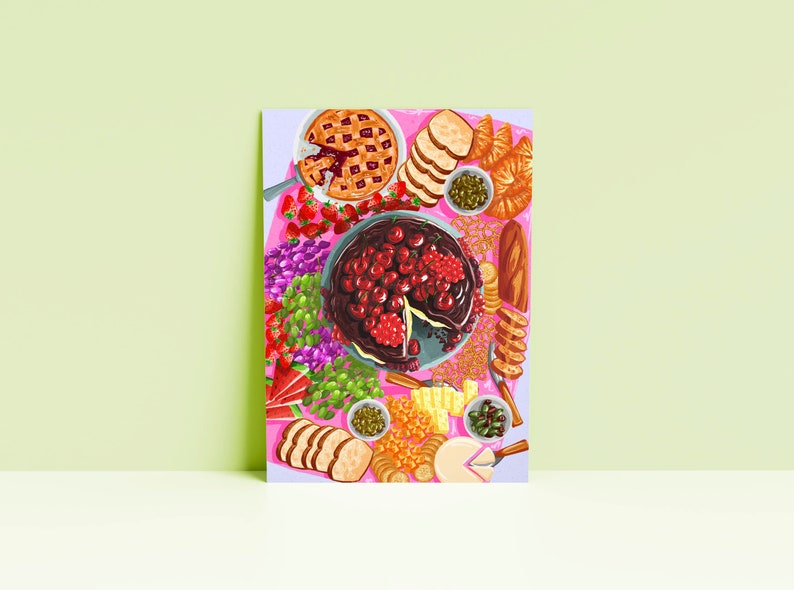 Feast Food Print Food Illustration Wall Art Dining Room - Etsy