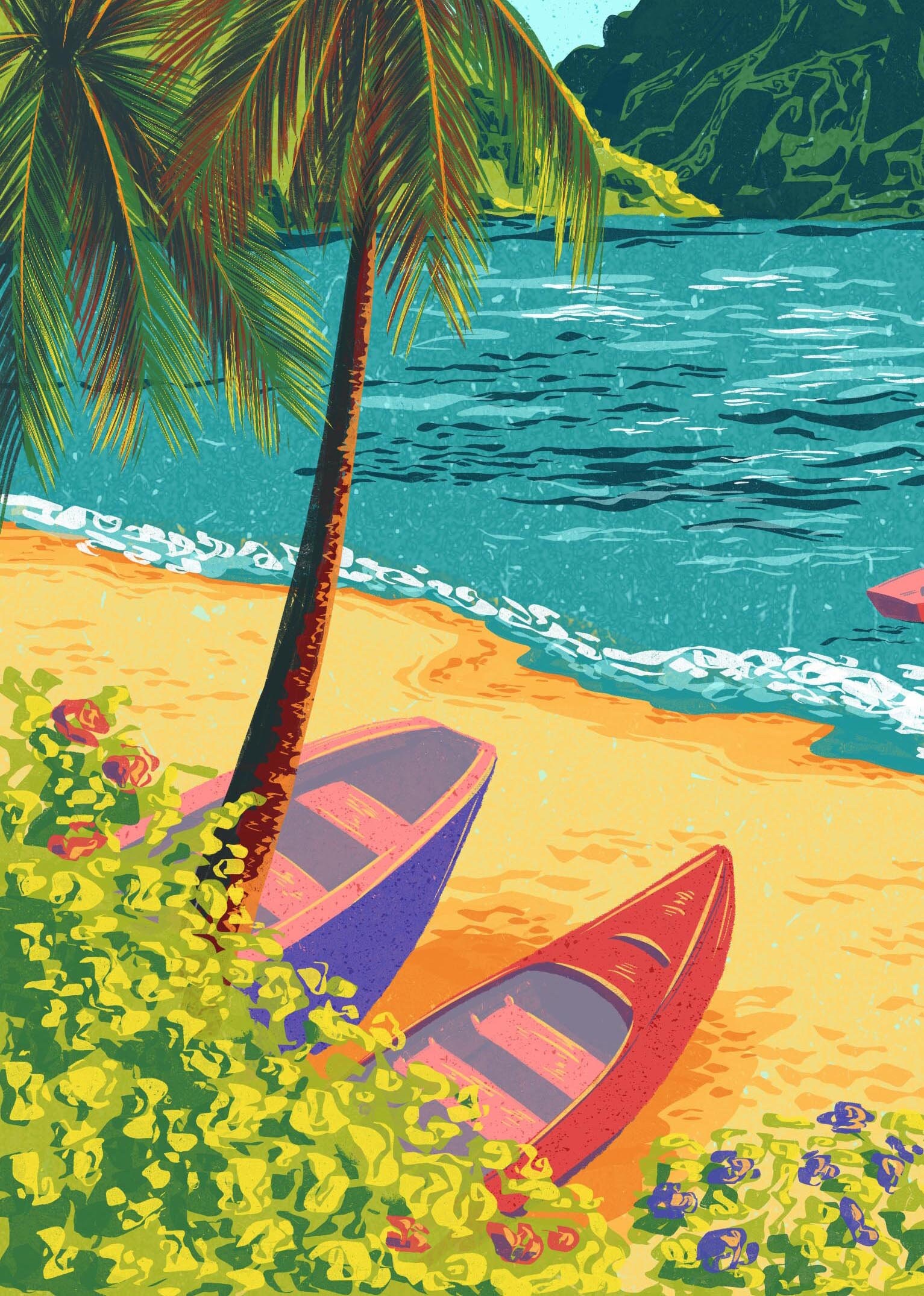 Caribbean St Lucia Print Summer Art Print Caribbean - Etsy