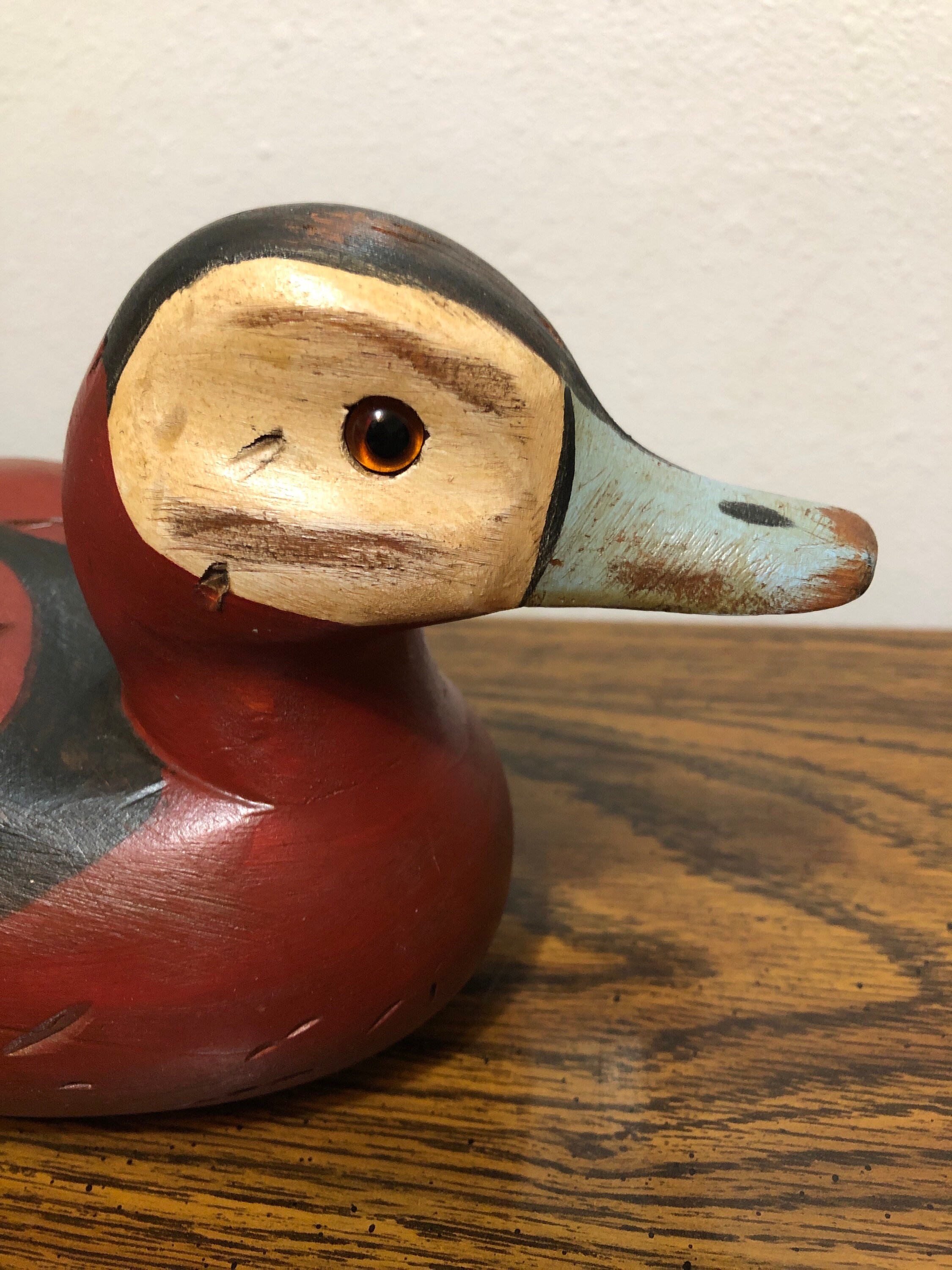 Beautiful Vintage Wooden Ruddy Duck Signed by Artist Richard Connelly ...