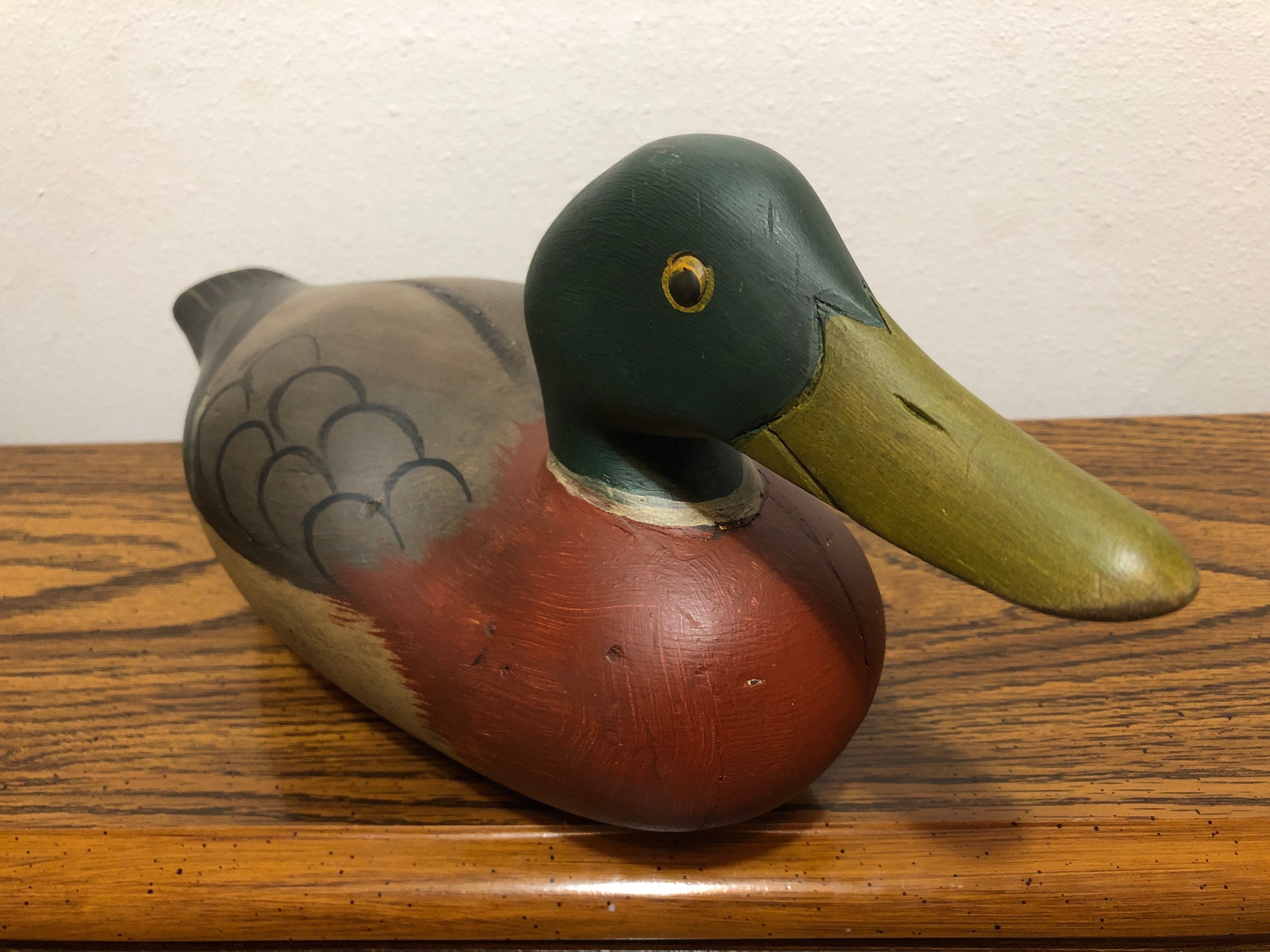 1910 Wooden Dodge Duck Decoy Professionally Resorted With Mallard Print ...