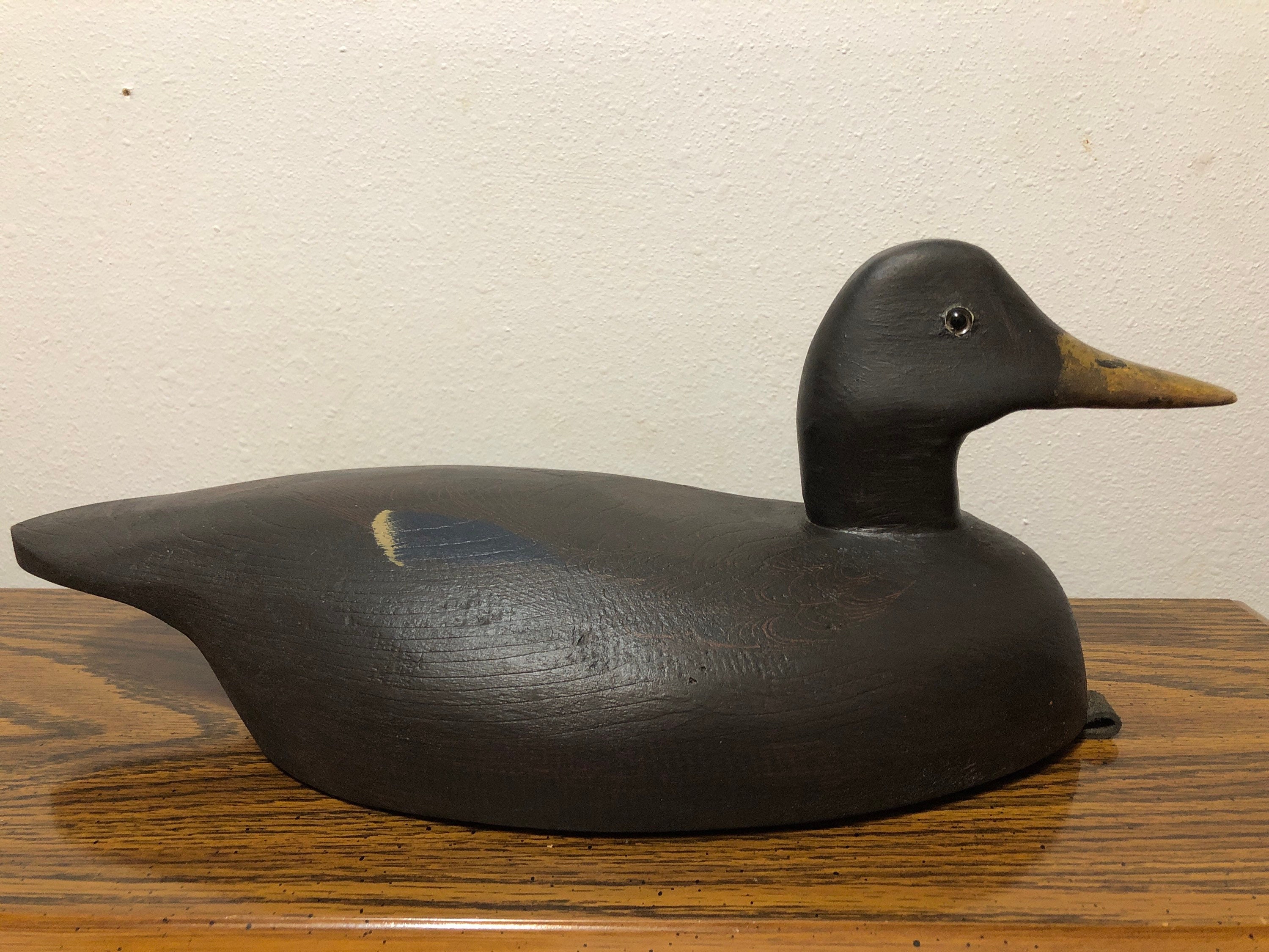 Beautiful Black Wooden Duck Decoy Signed by Artist Tom Martindale ...