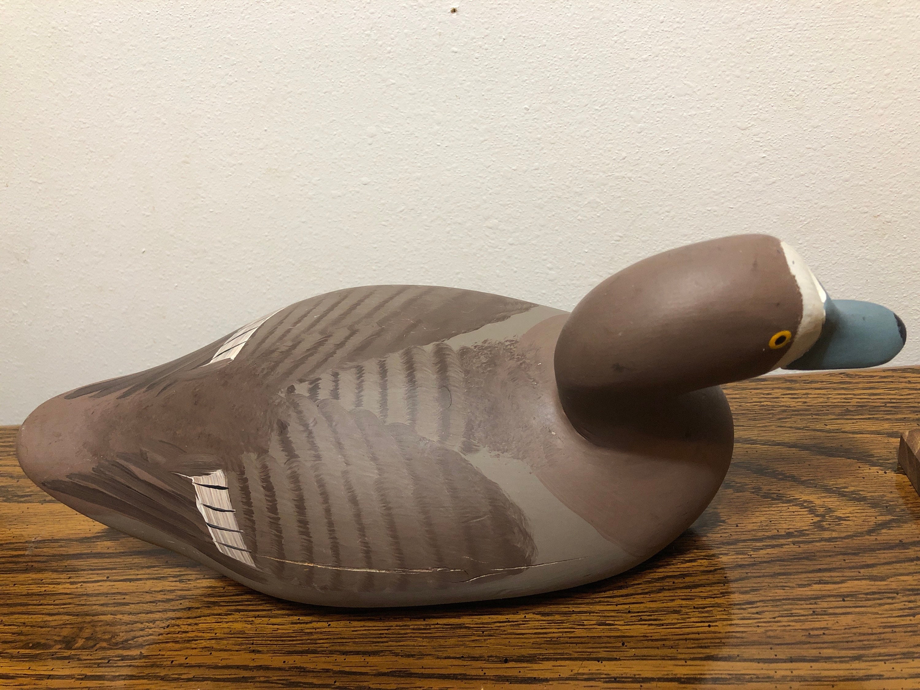 Captain Harry Jobes Wooden Blue Bill Duck Decoy With Wooden Stand - Etsy