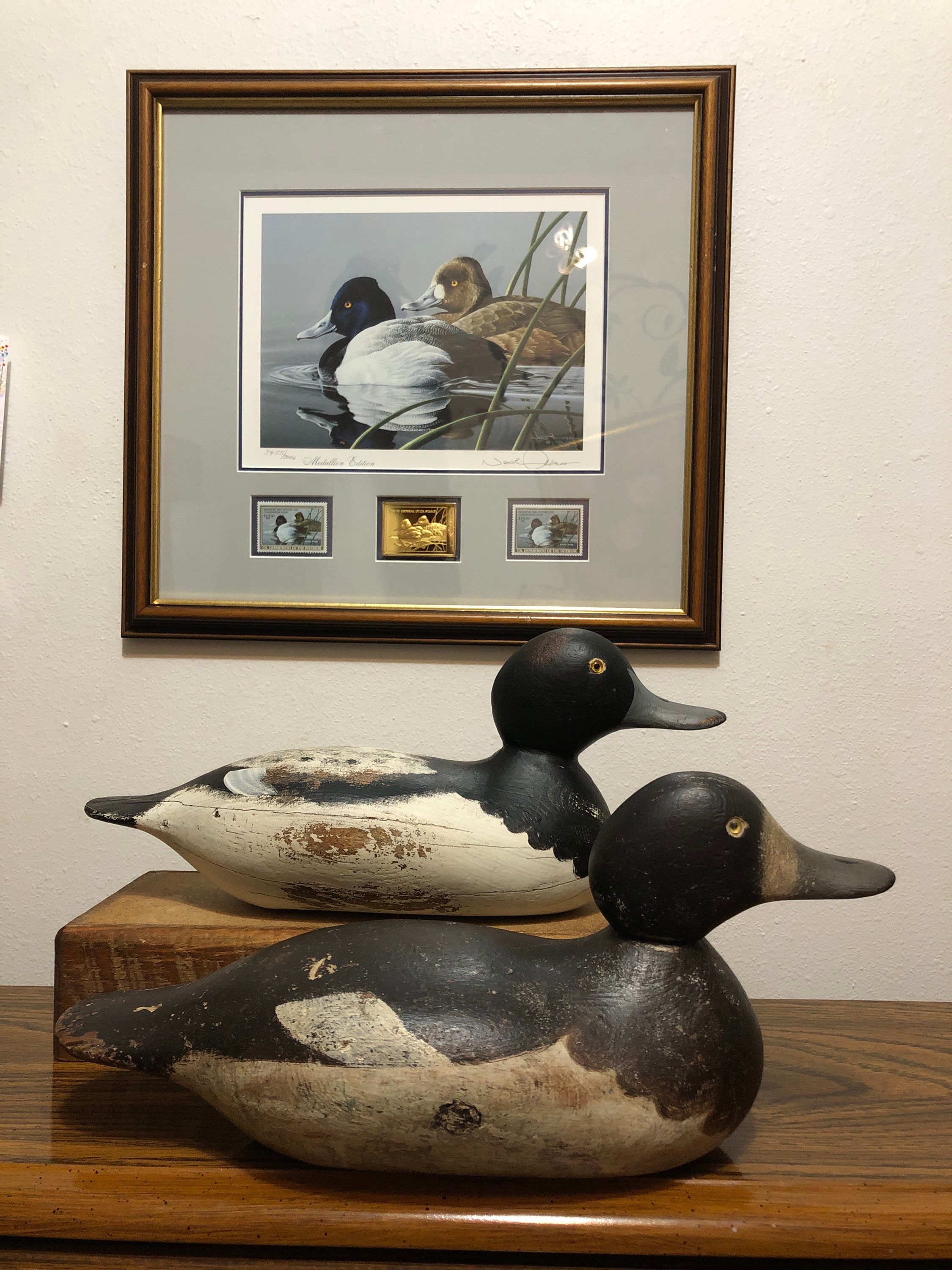 Pair of Mason Blue Bill Duck Decoy 1905 Rig Mates With Medallion Editon ...