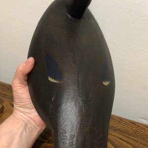 Beautiful Black Wooden Duck Decoy Signed by Artist Tom Martindale ...