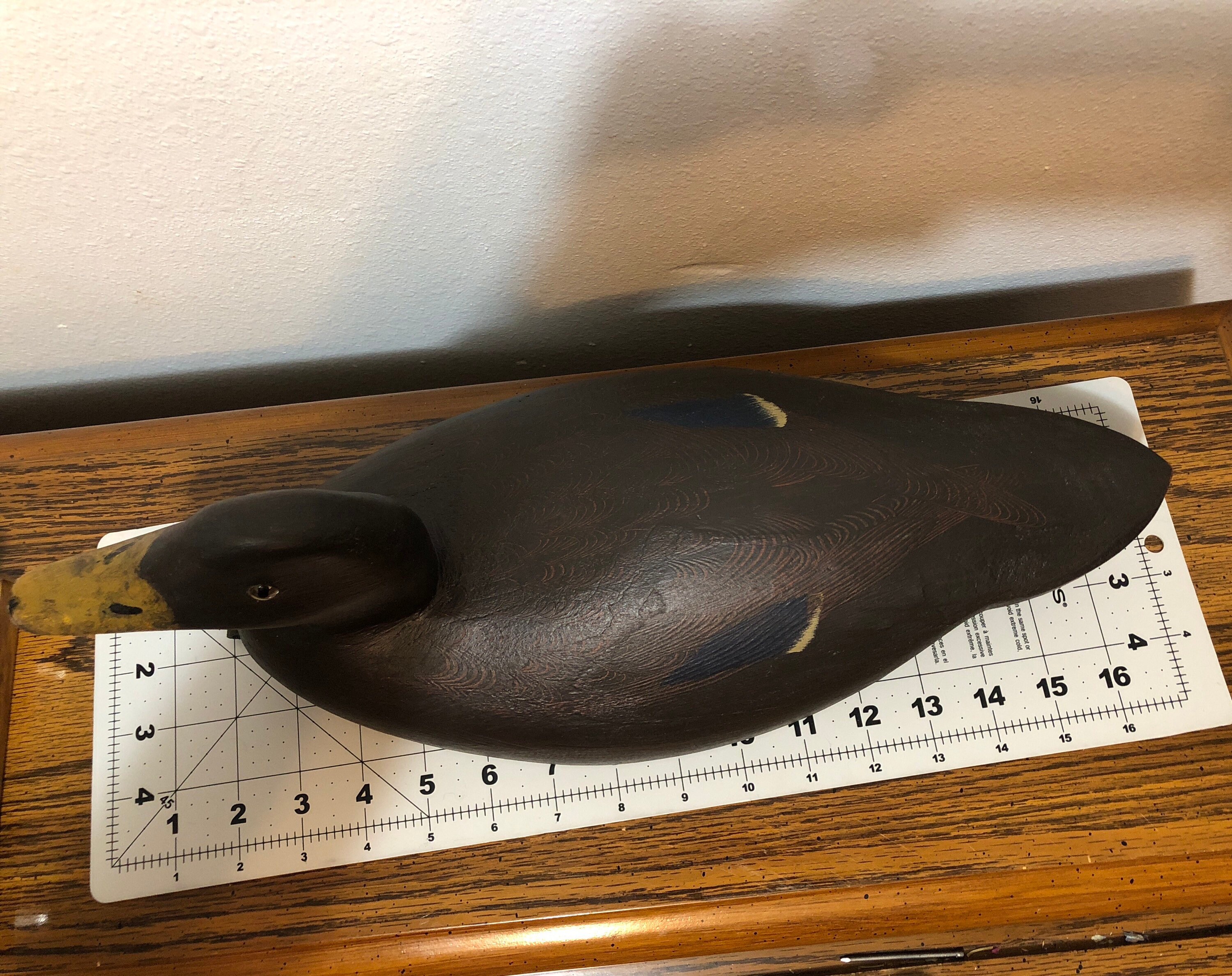 Beautiful Black Wooden Duck Decoy Signed by Artist Tom Martindale ...