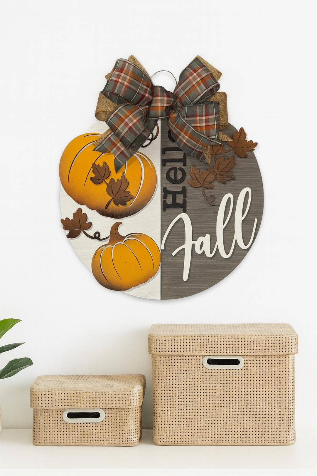 Hello Fall Door Sign SVG: Pumpkin Farmhouse Decor (digital File - Etsy