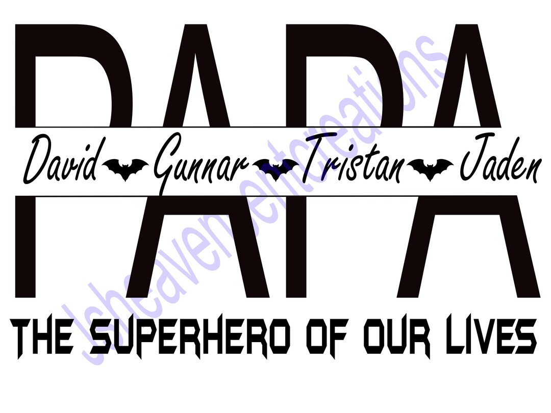 Papa Word Art Svg,father's Day Svg, Batdad Inspired Quote Svg,papa Life ...
