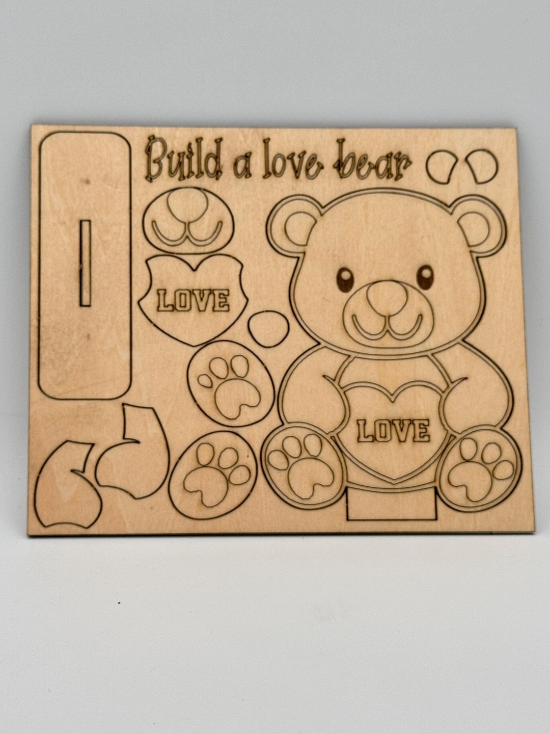 Valentine’s DIY Paint and Build a Love Bear, Wood POP OUT Craft. - Etsy