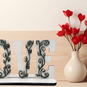 Floral Love Sign SVG: Laser Cut File for Valentines (digital Download ...