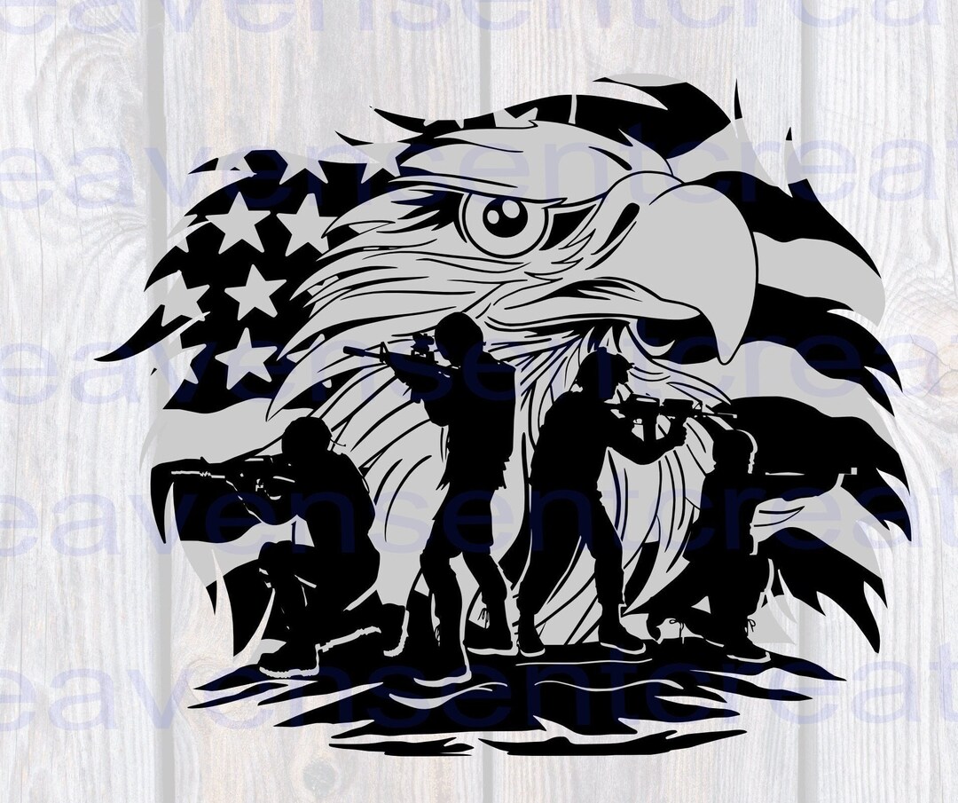 US Patriotic Eagle Soldier Svg | Military Eagle Svg | American Eagle ...