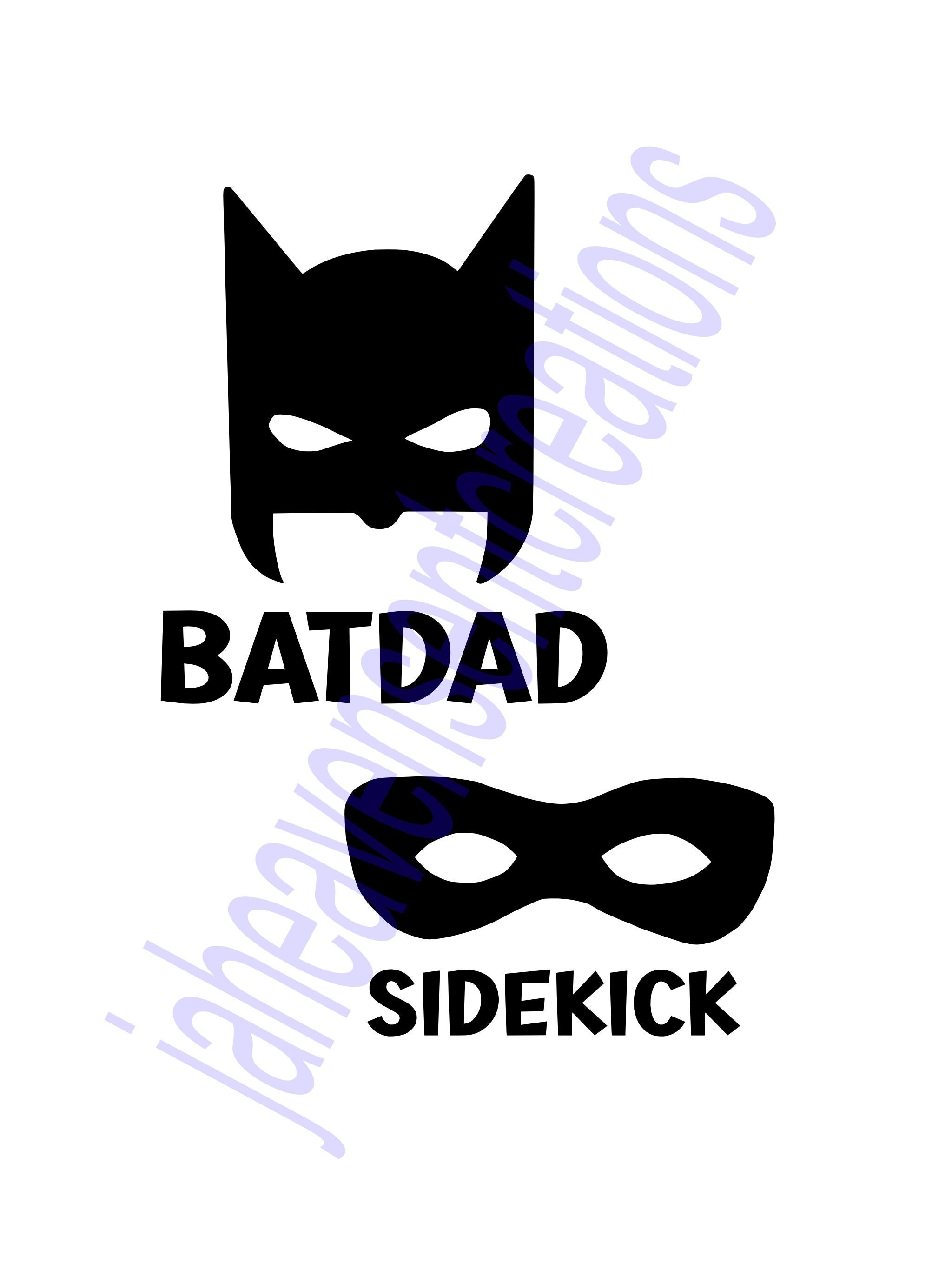 Padre e hijo o hija a juego camiseta svg, Batdad y compañero para papá ...