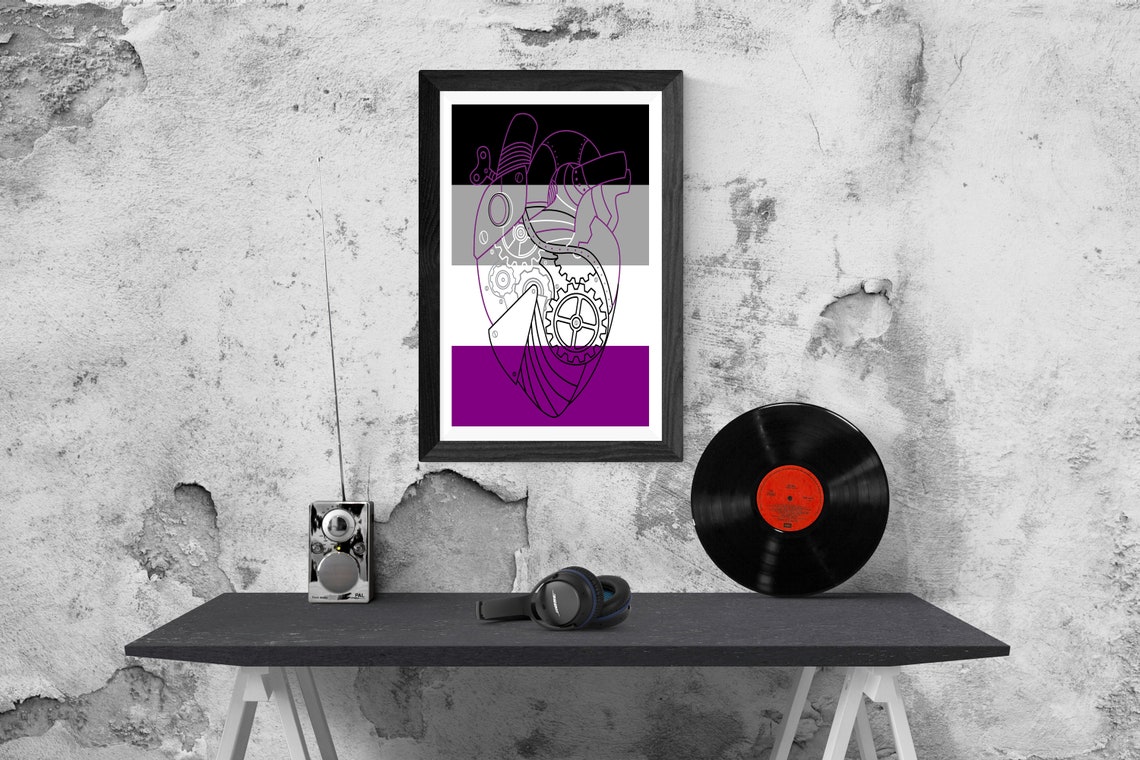 Asexual Art Print, Asexual Pride Flag, Queer Owned Shops, Queer Artwork ...