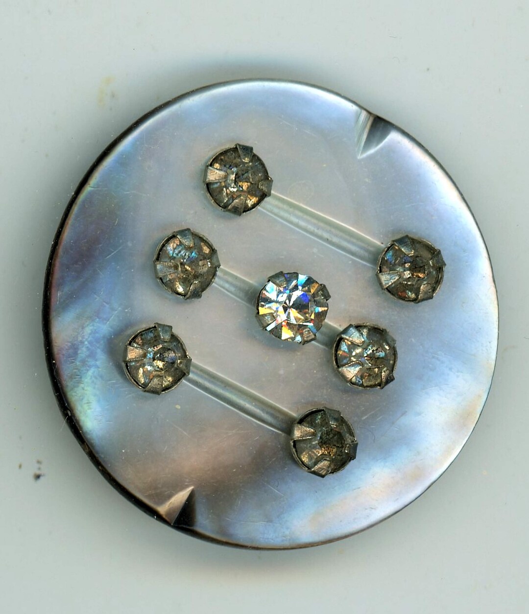Awesome Large Gorgeous Smokey Pearl With 7 Claw Set Brilliant Pastes ...