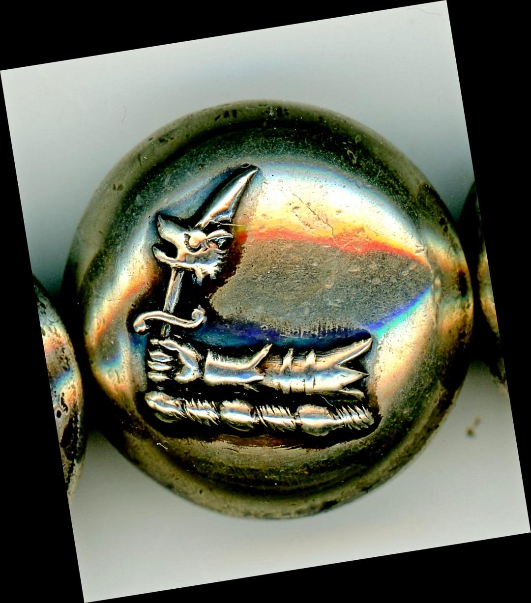 Livery Button Crest "dexter Arm in Armour Fessways Holding a Sword ...