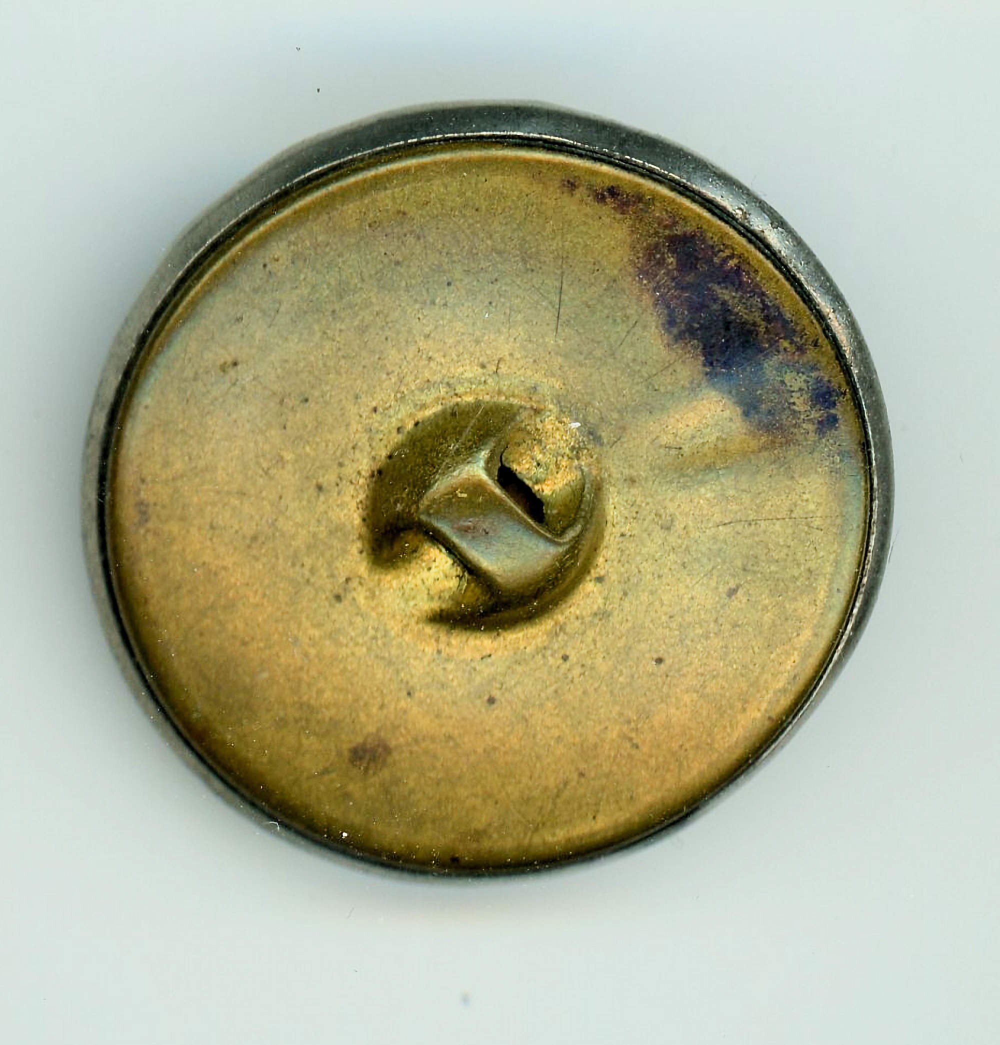 Antique Rare Large Ship of Devilment Button Pressed Tin Coated White ...