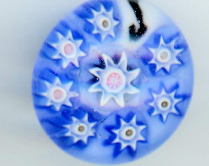 Star Millifoi Canes Paperweight Button Around Center Milli Signature J ...