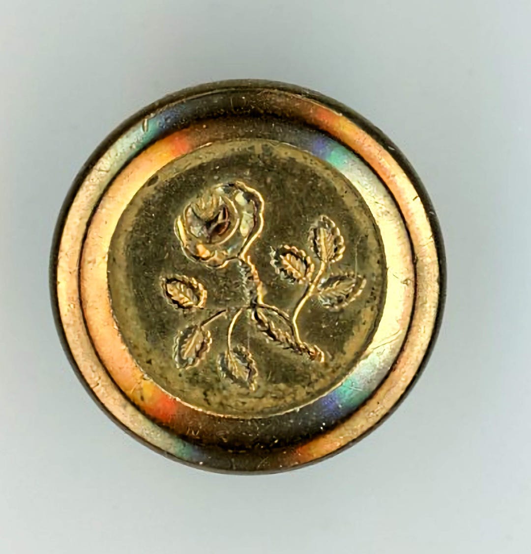 Rare Antique A Beautiful Rose Design Jacksonian Button Circa 1830's ...