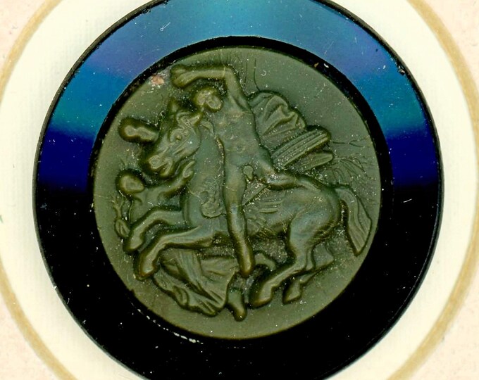 Extremely Rare Bellerophon Falling From Pegasus Mythology Black Glass ...