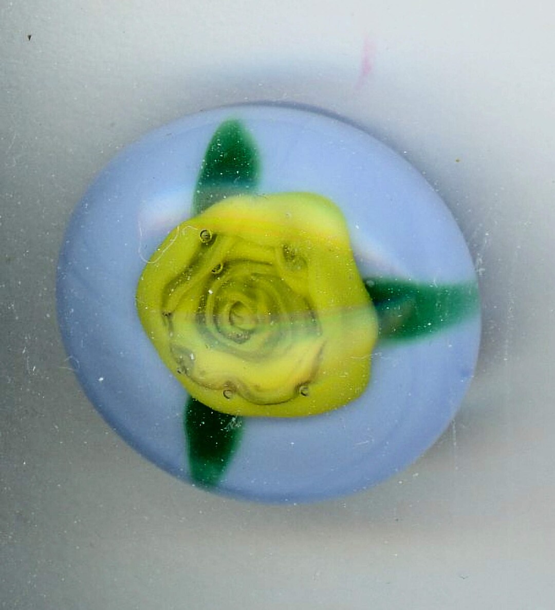 RARE Very Early Paperweight John Gooderham Yellow Rose Signature Yellow ...